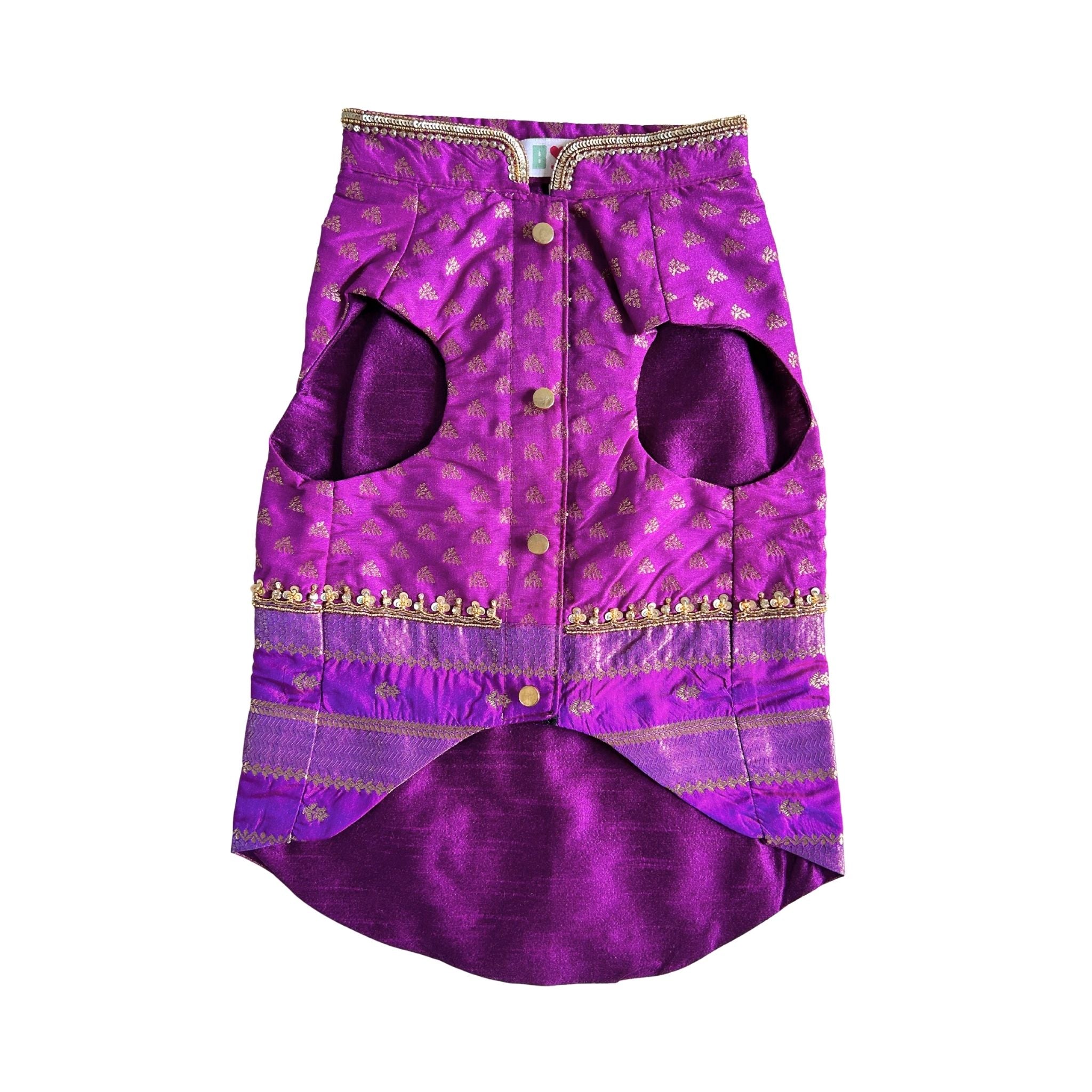 PURPLE GENDA PHOOL HAND EMBROIDERED SHERWANI FOR DOGS AND CATS